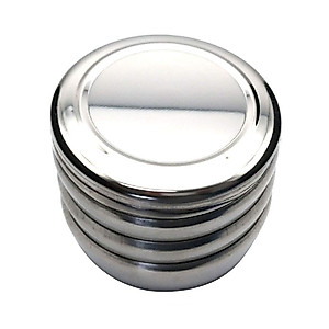 GARASANI 3 Pack Korean Traditional Stainless Steel Good Fortune Rice Bowl with Lid Set (Silver 3Pcs)