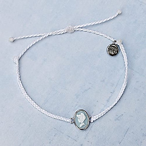 Pura Vida Silver-Plated Disney Cinderella Cameo Charm Bracelet - Adjustable Band, Brand Charm - White