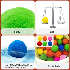 Auksay 50 Water Soaker Balls Reusable Water Balloons Splash Balls Pool Water Toys Outdoor Toys for Kids and Adults Toys Pool Party Favors Kids Water Toys Summer Fun Activities Yard Games Summer Gifts