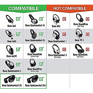 Replacement Ear Pad Cushion Memory Foam Ear Cup Repair for Bose Headphones Quiet Comfort 2 Qc2, Qc15, 25 Qc25, Ae2, Ae2I, Ae2W Headphone (Black 2)