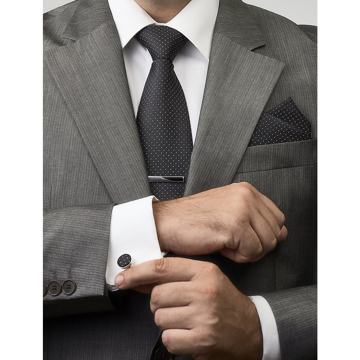 Premium Men’s Gift Tie Set Silky Necktie Pocket Squares Tie Clips Cufflinks For Men Multicolored