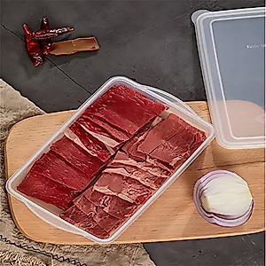 wulikanhua 2 Pack-Cold Dish Storage Container, Deli Meat Container Cold Cuts Fridge Keeper, Cheese Food Storage Container with Lid for Refrigerator, Shallow Low Profile Christmas Cookie Holder