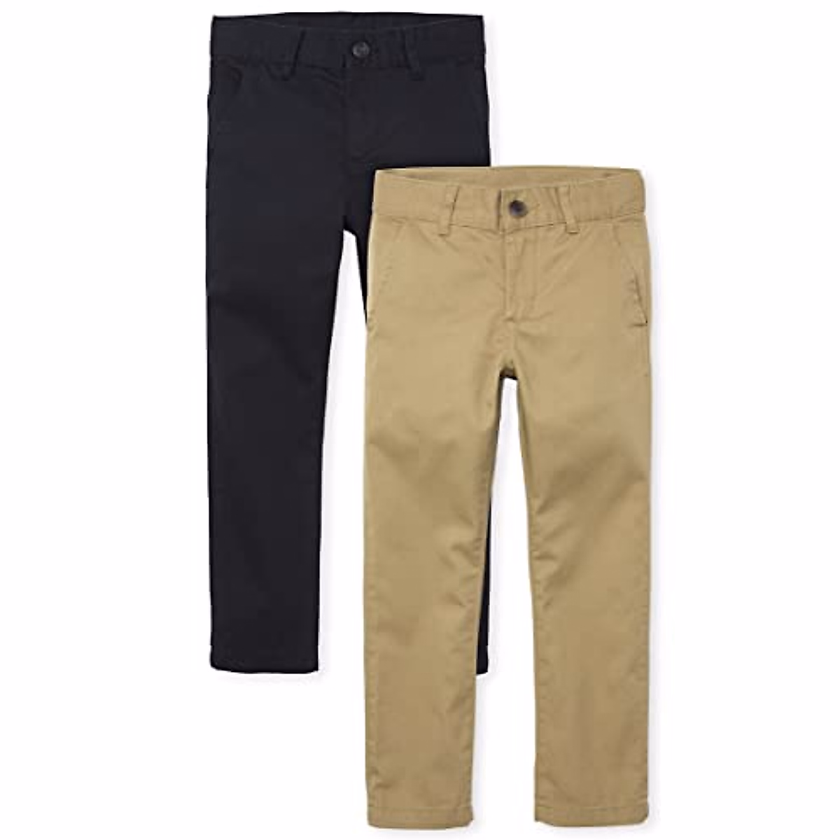 The Children's Place boys Skinny Chino Pants, Flax/New Navy, 8