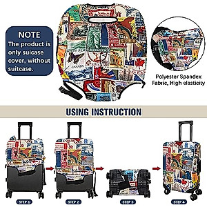 Lefowru Luggage Cover Protector Travel Suitcase Covers Protective Skin for Carry On Baggage Fit 18-20 Inch Luggage