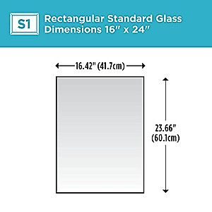 Delta Wall Mount 21 in. x 28 in. Small S1) Rectangular Framed Float Mounting Bathroom Mirror in Matte Black with Standard Glass