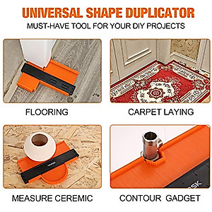 VARSK Contour Gauge Profile Tool (5+10 Inch with Lock), Birthday Gifts for Men Dad Him, Flooring Tools for Men DIY Handyman, Home Improvement Woodworking Cool Gadgets Tools