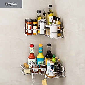 Kiemeu Corner Shower Caddy Shelf Bathroom Shower Organizer Corner Shower Shelf For Inside Shower Wall Mounted Shower Rack Organizer