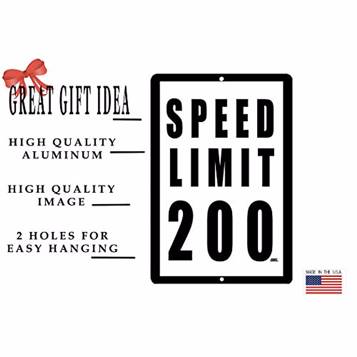 Rogue River Tactical Funny Mechanic Metal Tin Sign, 12x8 Inch, Wall Décor- Man Cave Bar Speed Limit 200 MPH