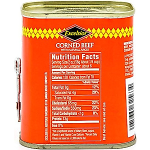 EXCELSIOR Corned Beef in Natural Juices, 12 Ounce