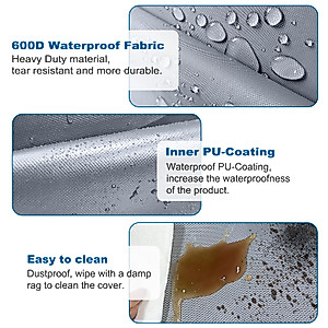 AKEfit Air Conditioner Cover for Outside, Heavy Duty Waterproof AC Defender with Durable Oxford Fabric, Veranda AC Protector (Grey, 34W x 34D x 30H)