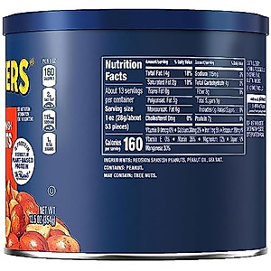 PLANTERS Redskin Spanish Peanuts, Roasted Salted Peanuts, Plant Based Protein 12.5 Ounce (Pack of 6)