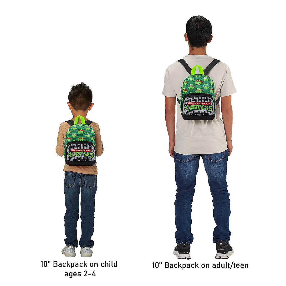 Teenage Mutant Ninja Turtles Mini Backpack - 10” Canvas Backpack with Front Pocket and Bottle | TMNT School Supplies Bundle