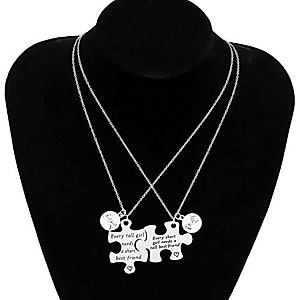 PLITI Funny Short Tall BFF Matching Gifts Best Friends Bracelet Set of 2 BFF Gift Every Short Girl Needs a Tall Best Friend BFF Friends Jewelry Set Friendship Gift Bestie Gifts (short tall necklace)