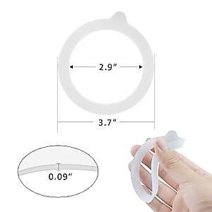 12 Pieces Rubber Seals Rings for Glass Jars, Airtight Silicone Replacement Gasket for Jars, Leakproof Silicone Gasket Sealing Rings for Mason Jars, Elastic and Fits Most Sizes (White)