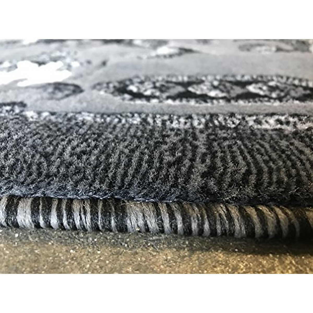 Carpet King Traditional Oriental Octagon Area Rug Grey Black Silver Gray Design 101 (5 Feet 3 Inch X 5 Feet 3 Inch)