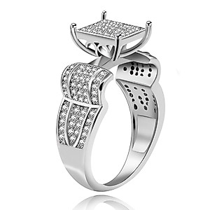 Uloveido Platinum Plated Hollow Stackable Rings Enhancers Wedding Engagement Heart Ring, 3Pcs Stacking Ring with Cubic Zirocnia for Women Anniversary Ring Gift (Size 8) Y451