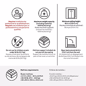 Bestar Pur Queen Murphy Bed and 2 Storage Units with Drawers, 115-inch Space-Saving Wall Bed