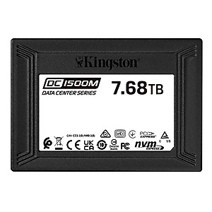 Kingston DC1500M 7.68 TB Solid State Drive - 2.5" Internal - U.2 (PCI Express NVMe 3.0 x4) - Mixed Use - 1 DWPD - 3100 MB/s Maximum Read Transfer Rate - 5 Year Warranty