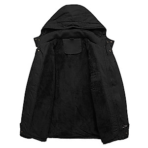 CRYSULLY Men's Slim Fit Fall Casual Discount Winter Coats Cotton Ripstop Enclosure Army Jacket Black/US M/tag3XL