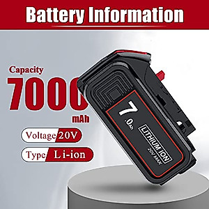 Upgraded 2Pack 7.0Ah 20V Battery Replacement for Dewalt 20V Max Battery Lithium-ion Battery Compatible 20V Battery DCB200 DCB203 DCB204 DCB180 DCD740 Dewalt 20 Volt Cordless Tools Replacement Battery
