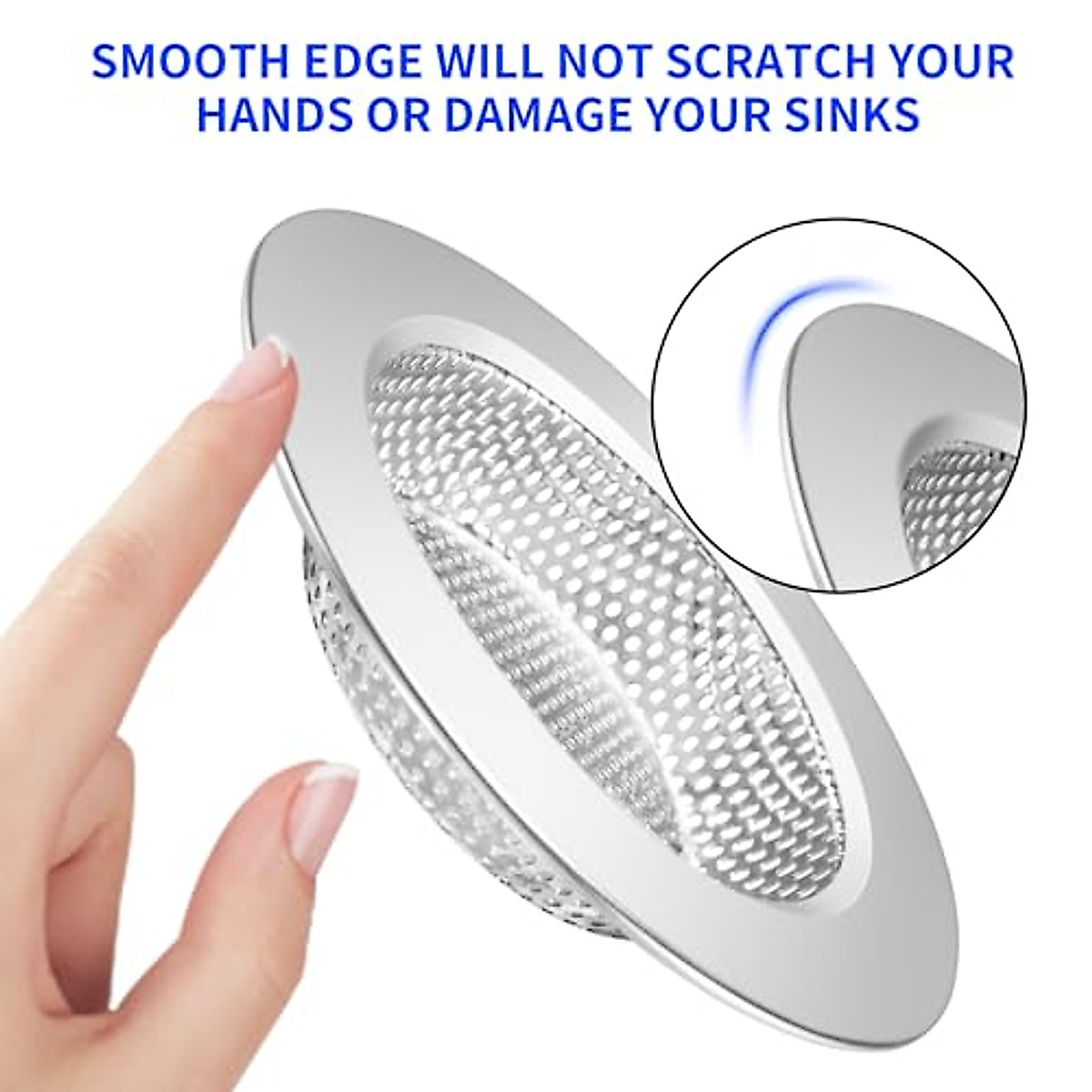 4PCS Kitchen Sink Strainer Sink Stopper, Universal Sink Strainer Stopper Kit, Silicone Drain Plug Cover, 4.5 Inch Stainless Steel Sink Drain Strainer, Food Catcher for Kitchen (Strainers & Stoppers)