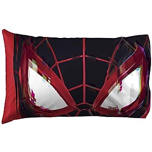 Jay Franco Marvel Miles Morales Gamerverse Be Greater 1 Single Reversible Pillowcase - Double-Sided Kids Super Soft Bedding