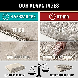 H.VERSAILTEX Area Rug Super Soft Shaggy Rugs Carpets Furry Kids Room Nursery Rug Bedroom Living Room Carpet High Pile Throw Rug Shag Plush Rug, French Oak - 5x7 Feet