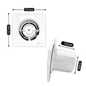EINTTAX 4 Inch Bathroom Exhaust Fan, Wall/Window Mount Vent Fan for Bathroom Kitchen Garage, 34dB Super Quiet, IPX2 Waterproof, White