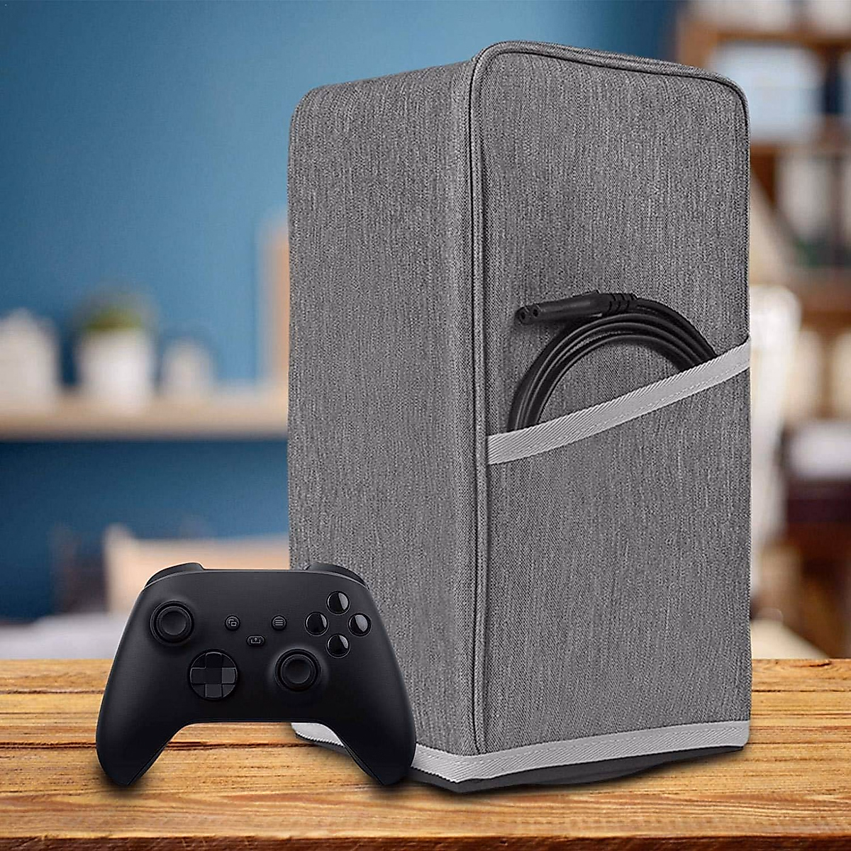 Dust Cover for Xbox Series X, Console Customized Anti Scratch Waterproof Cover Nylon Sleeve Premium Ultra Fine Soft Velvet Lining Case Cover Dust Guard with Back Cable Port Grey
