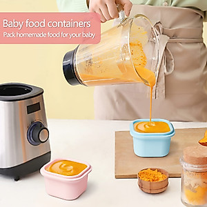 Termichy Baby Food Containers, 6 Pack Leakproof Silicone Baby Food Jars with Lids, Microwave, Freezer & Dishwasher Safe, Unbreakable Food Storages Prefer for Daycare-No Glass(4x3OZ, 2x6OZ))