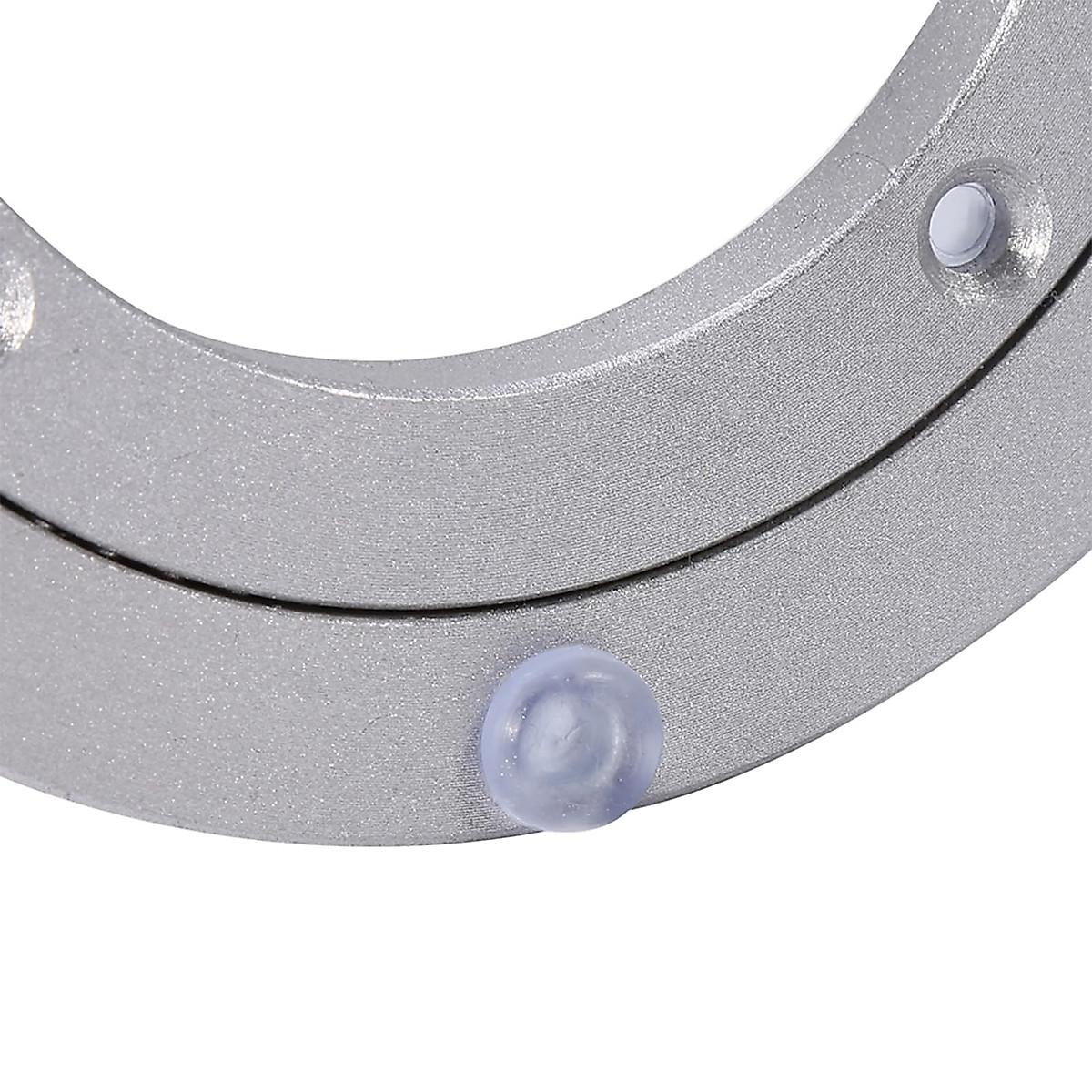 Silver Table Bearing, Heavy Duty Aluminium Alloy Hardware Rotating Turntable Bearing Swivel Plate for Dining-Table (4Inch)