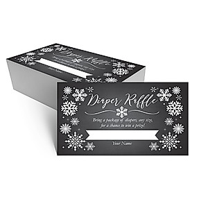 Your Main Event Prints Baby It's Cold Outside Invite, Snowflake Baby Shower Invitation, Christmas Winter Wonderland Baby Shower Invites and Diaper Raffles, 20 Fill in Invitations and Envelopes