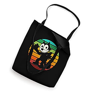 Felix Cartoon Cat Retro Rainbow Sunset Sly Smiling Felix Tee Tote Bag