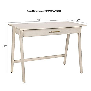 Ball & Cast Home Office Computer Desk 42"W x 20"D x 30"H White Wash Set of 1