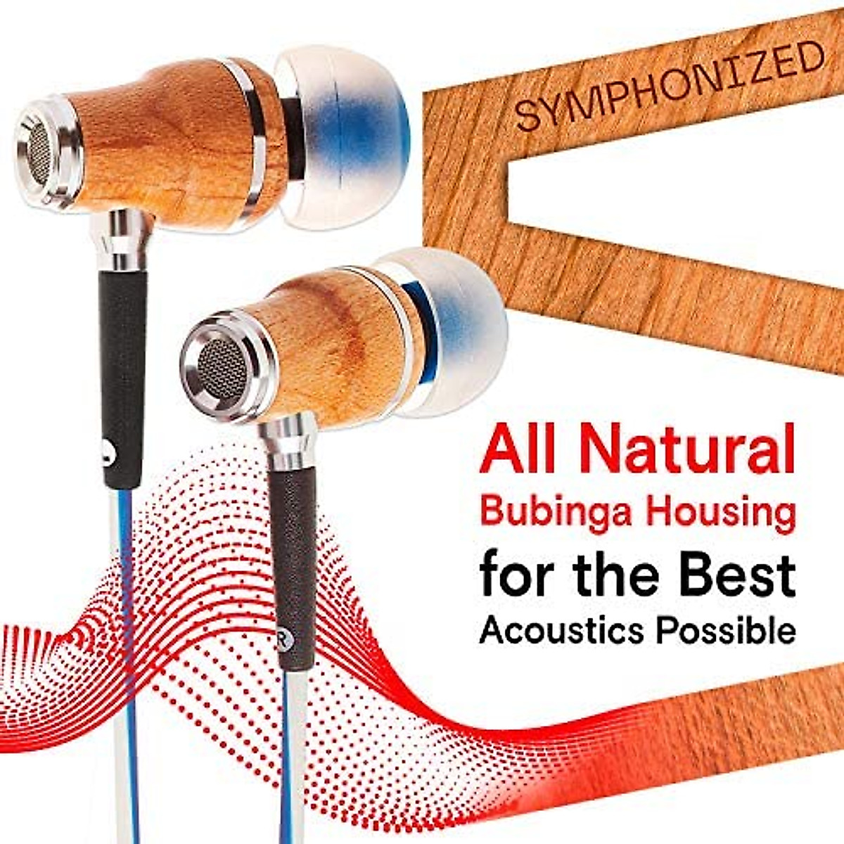 Symphonized Save 10% on NRG X Wired Earbuds with Microphone with 90% Noise Cancelling White & Blue Set