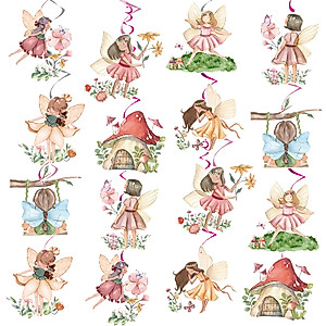 Fairy Party Decorations Flower Fairy Themed Hanging Swirls Decorations My Fairy First Birthday Decor for Girls Fairy Tale Theme Baby Shower Birthday Party Decorations Supplies (New)
