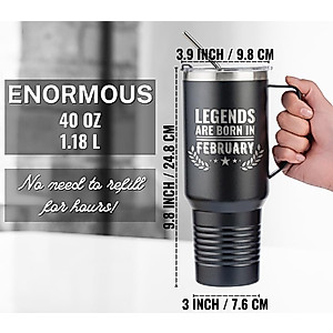 Onebttl Funny Birthday Gifts for Men, Him, 40 oz Tumbler with Handle, Black, Legends are Born in June
