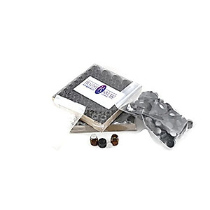 HS HEALTHY SOLUTIONS GLASSWARE WWW.EOILGLASSWARE.COM 1/4 Dram (1ml) AMBER Glass Vial (144)- Flat Black Screw Cap w/Orifice Reducer and Seal - Pack of 144