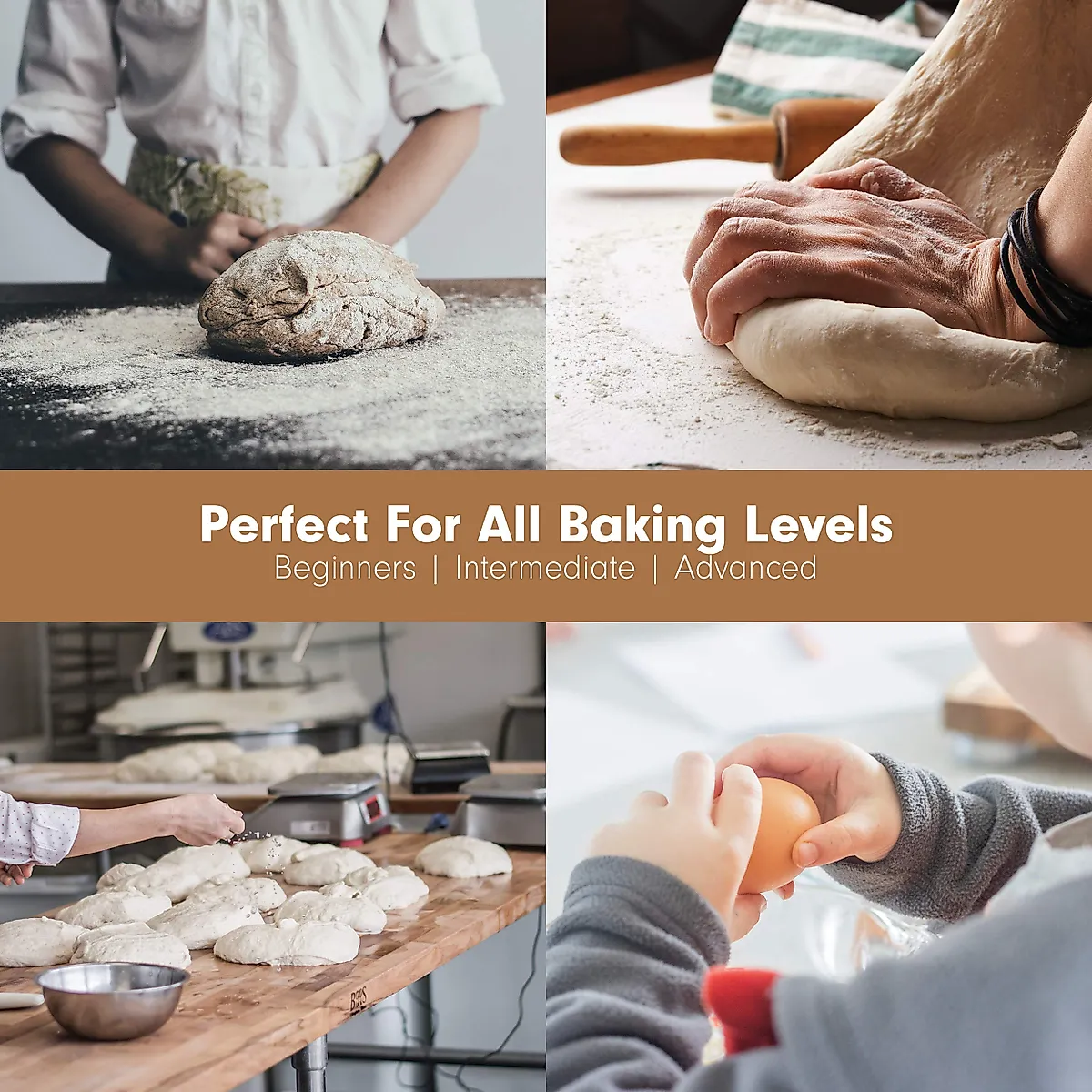 S/P | 9 Inch Bread Proofing Banneton Basket for Sourdough | Including 1×Dough Scraper, 1×Pastry Brush and 1×Cloth Lining | Yummy Artisan Bread Proofing Basket Set for Professionals and Home Bakers|