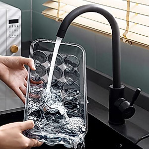 Clear Egg Tray Storage Box,Egg Holder With Lid And Special Buckle,Stackable PET Plastic Refrigerator Organizer Bins,Grey-24pieces