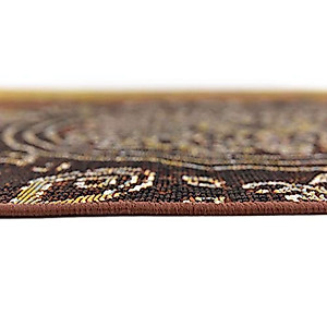 Unique Loom Outdoor Modern Collection Area Rug - Trio (5' 3" x 8' Rectangle, Rust Red/ Gold)