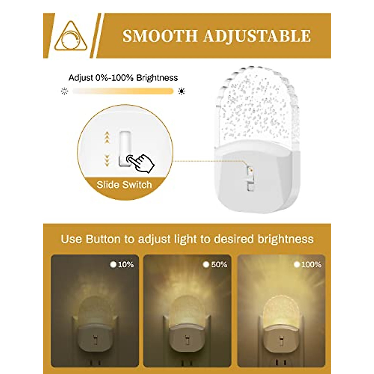 DORESshop LED Night Light, Baby Night Light [4 Pack], Plug in Night Light with Auto Dusk to Dawn Sensor, Adjustable Brightness Night Light for Kids, Bathroom, Bedroom, Nursery Room, Soft White 3000k