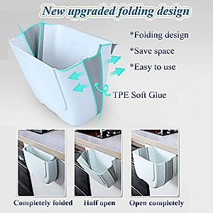 Hanging Kitchen Trash Can,Foldable Waste Bin for Kitchen,Hanging Folding Mini Trash Can for Kitchen Cabinet Door,Collapsible Hang Small Plastic Garbage Can for Cabinet/Car/Bedroom/Bathroom 3L(White)