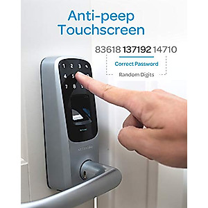ULTRALOQ UL3 BT (2nd Gen) Smart Lock 5-in-1 Keyless Entry Electronic Door Handle, Satin Nickel