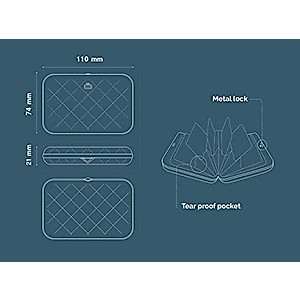 ÖGON -DESIGNS- Lady Case Women’s aluminum wallet - Quilted metal purse - RFID Blocking card holder - Strong metal lock - Rose Gold