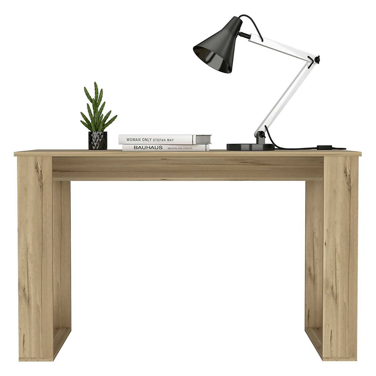 Melb Writing Desk 28.7"H x 47.2"W - Light Oak, Ample Workstation, Sturdy Legs, Compact Design for Home Office