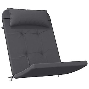 vidaXL Anthracite Adirondack Chair Cushions - Set of 2 - Durable Oxford Fabric Outdoor/Indoor Chair Pads with Foam Fiber Filling and Non-Slip Design