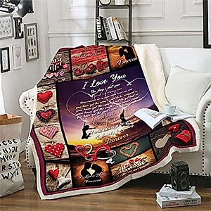 Onecmore Gifts for Wife Valentines Day Throw Blanket Gifts for Girlfriend,Anniversary Romantic Gifts for Her, Christmas Birthday Wife Gifts Girlfriend Gifts,to My Wife Gifts from Husband-Boyfriend