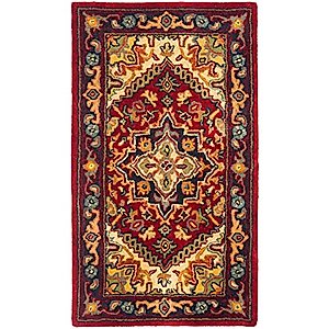 SAFAVIEH Heritage Collection 2' x 3' Red HG625A Handmade Traditional Oriental Premium Wool Accent Rug