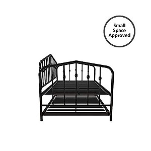 Novogratz Bushwick Metal Daybed & Trundle, Twin Size Frame, Black